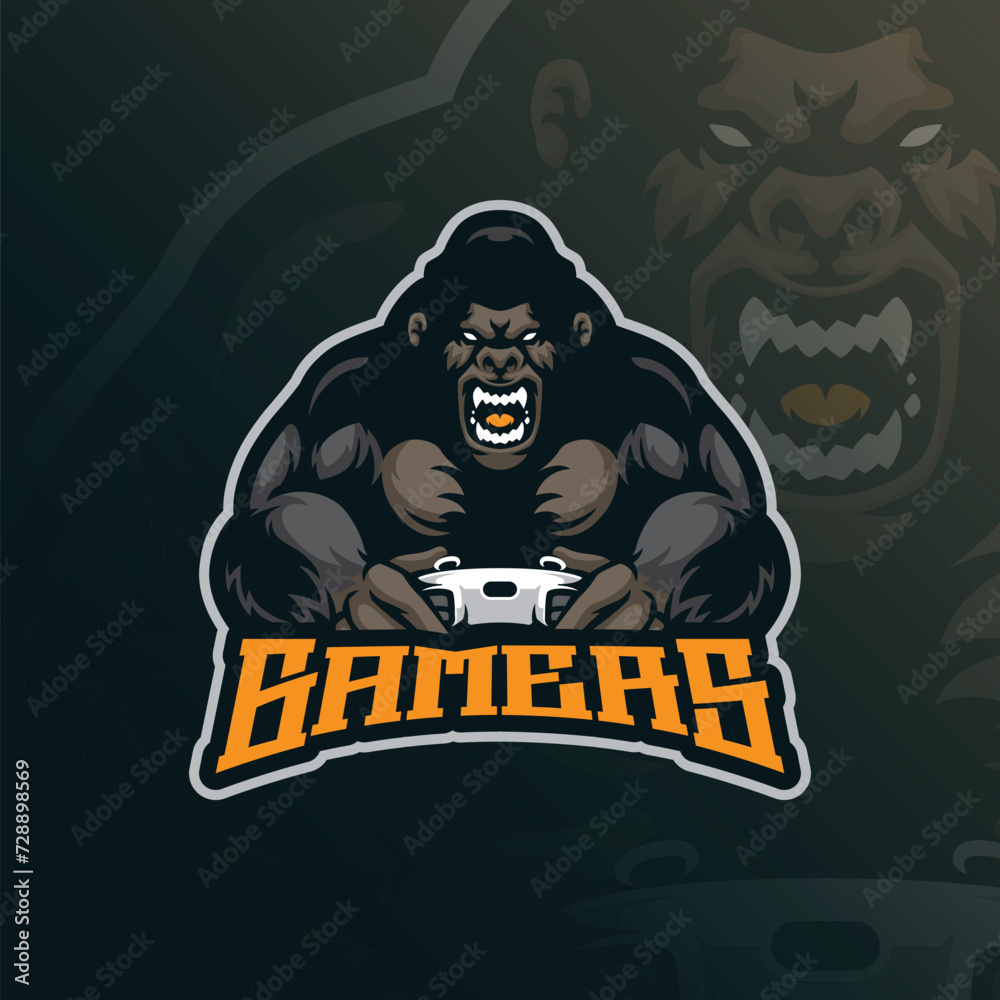 Vecteur Stock Gorilla mascot logo design vector with modern ...