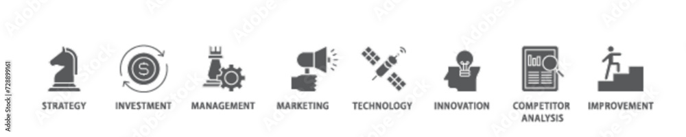 Business development icon set flow process illustrationwhich consists ...