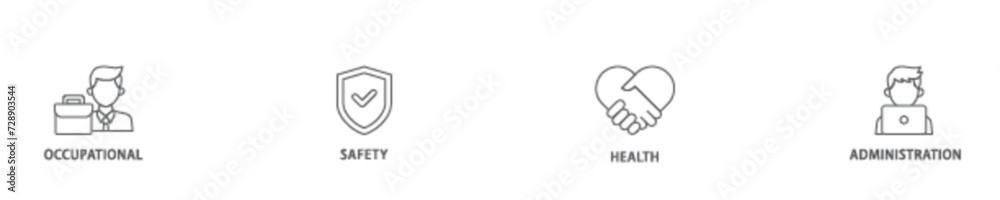 OSHA icon set flow process illustrationwhich consists of worker ...