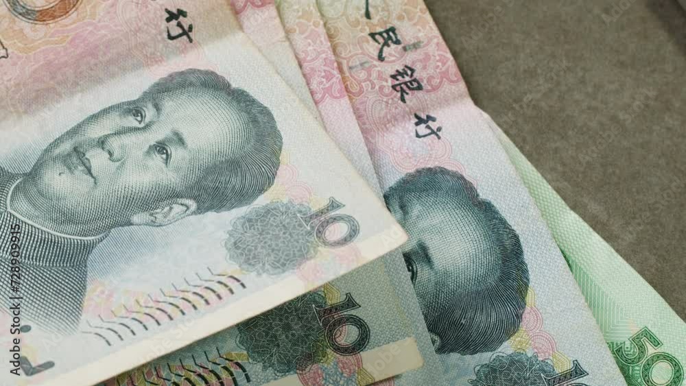 Vidéo Stock Detailed close up of 10 Yuan, the Chinese currency. 10 ...