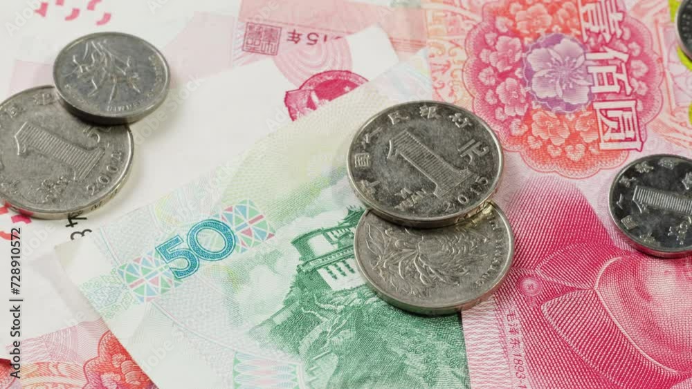 Vidéo Stock Detailed close up of 100 Yuan, the Chinese currency. 100 ...