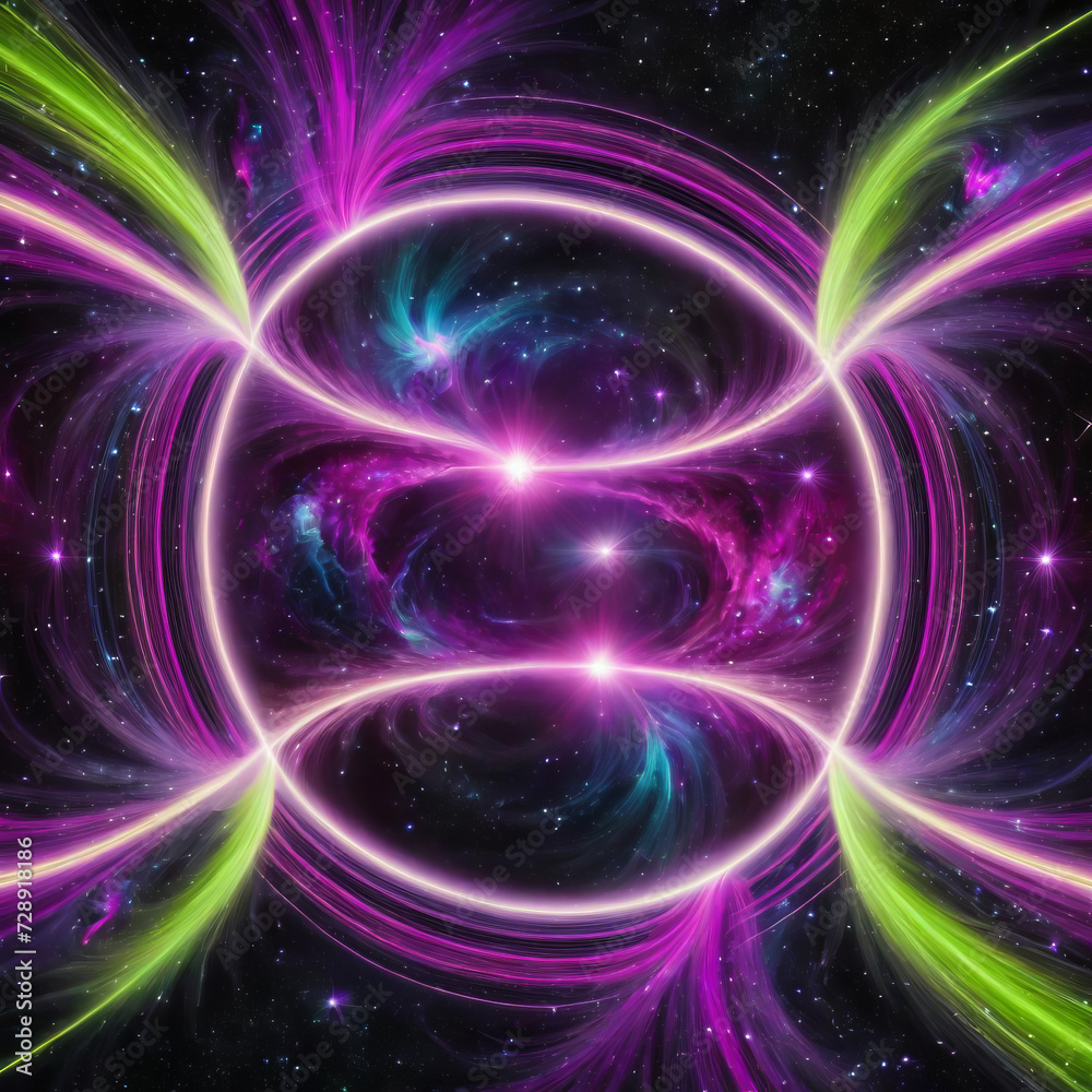 Cosmic Weaving - Futuristic graphic design with celestial equators ...