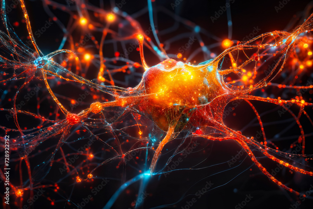 Neural cell elements, neurons, cells, neural branching, nerves, psyche ...