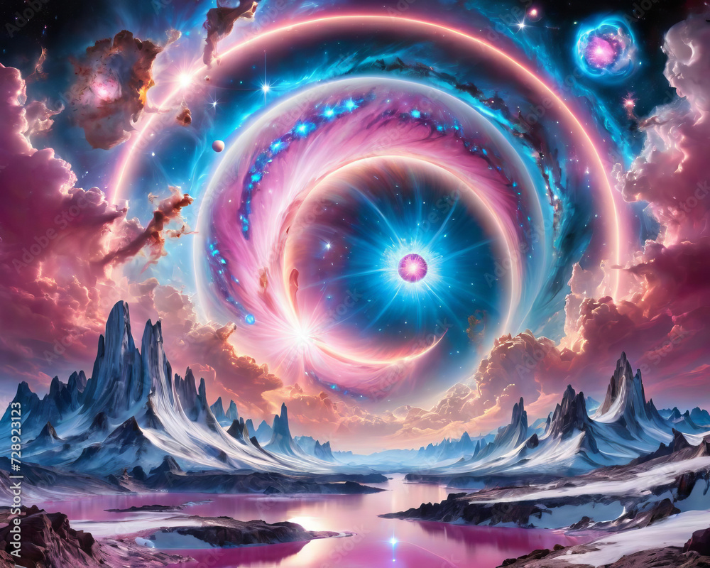 Celestial Beauty - Unreal cosmic scenery with celestial bodies, cosmic ...