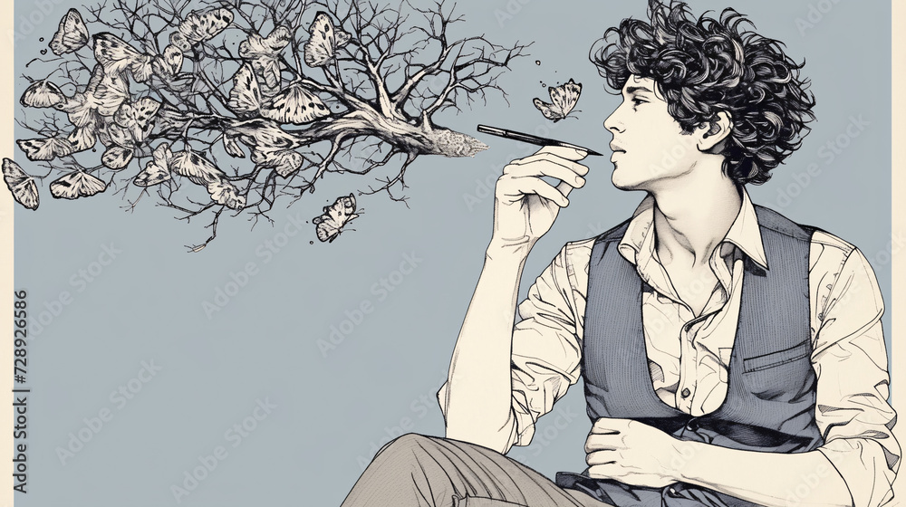 young artist thinking Stock Photo | Adobe Stock