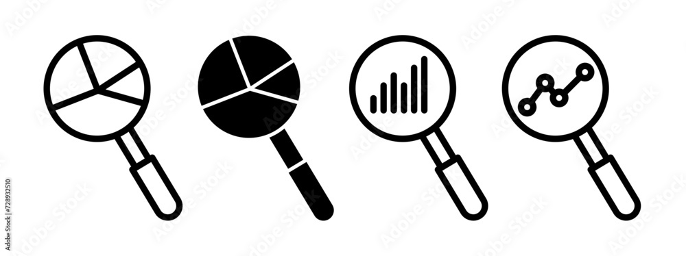 Futuristic Analysis Line Icon. Trend Prediction Icon in Black and White ...