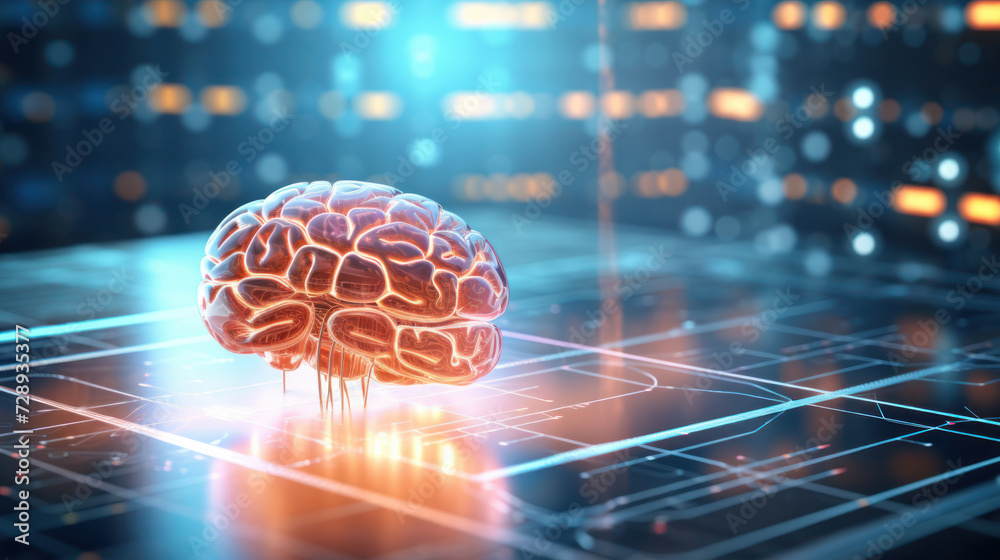 This image offers a glimpse of the human brain in a digital and ...