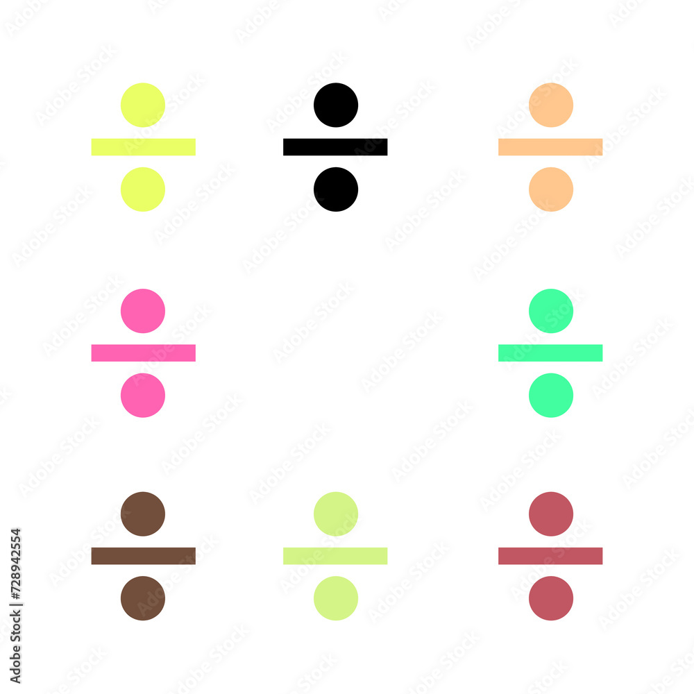 Doodle division sign set clipart PNG mathematical symbol illustration ...