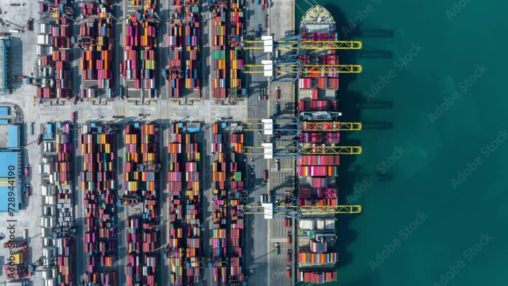 Vidéo Stock Timelapse 4K container cargo ship maritime carrying ...