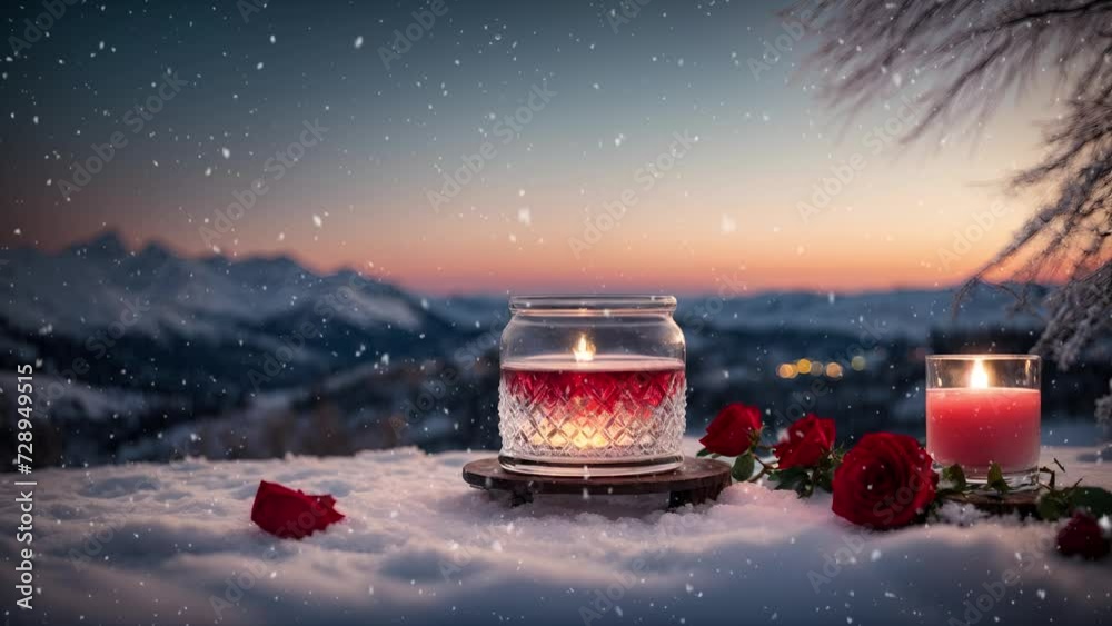 Vidéo Stock Romantic Place, Valentine Anniversary, Wine, Roses, View ...