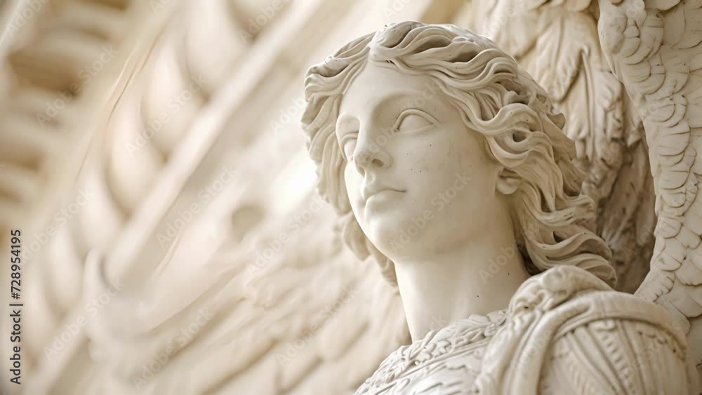 A stately eaglewinged figure with a stern expression embodying the wise ...
