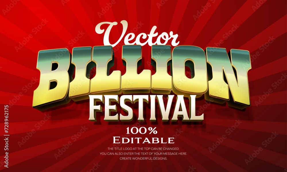 [Editable Text Effect] ”Vector Billion Festival” A retro and classic ...