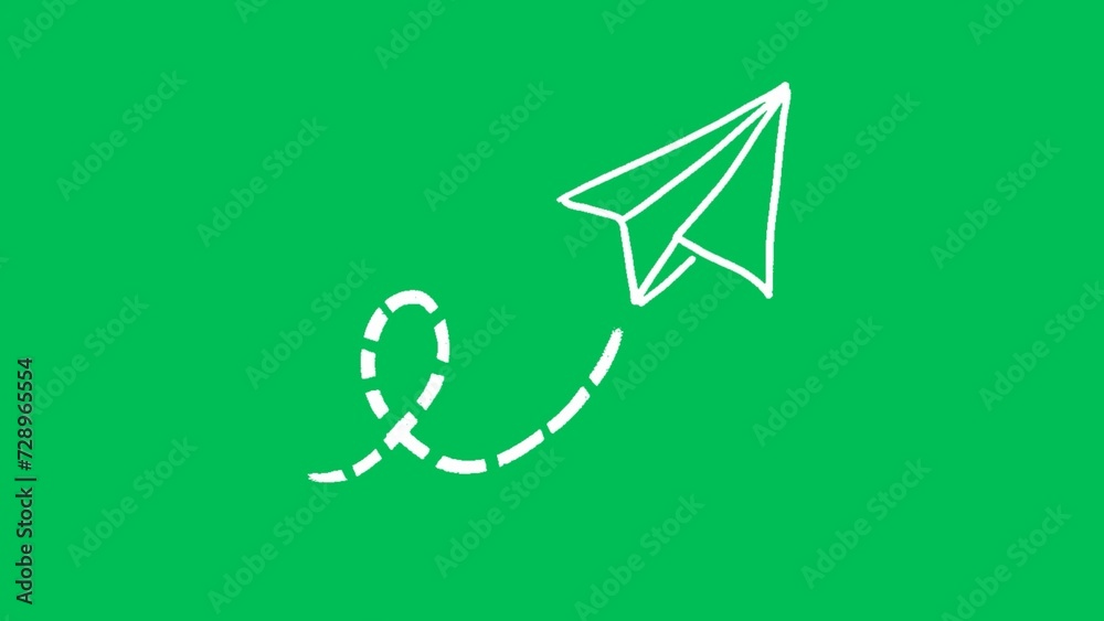 Paper Airplane With Green Screen, Chroma Key Airplane Motion Graphics ...