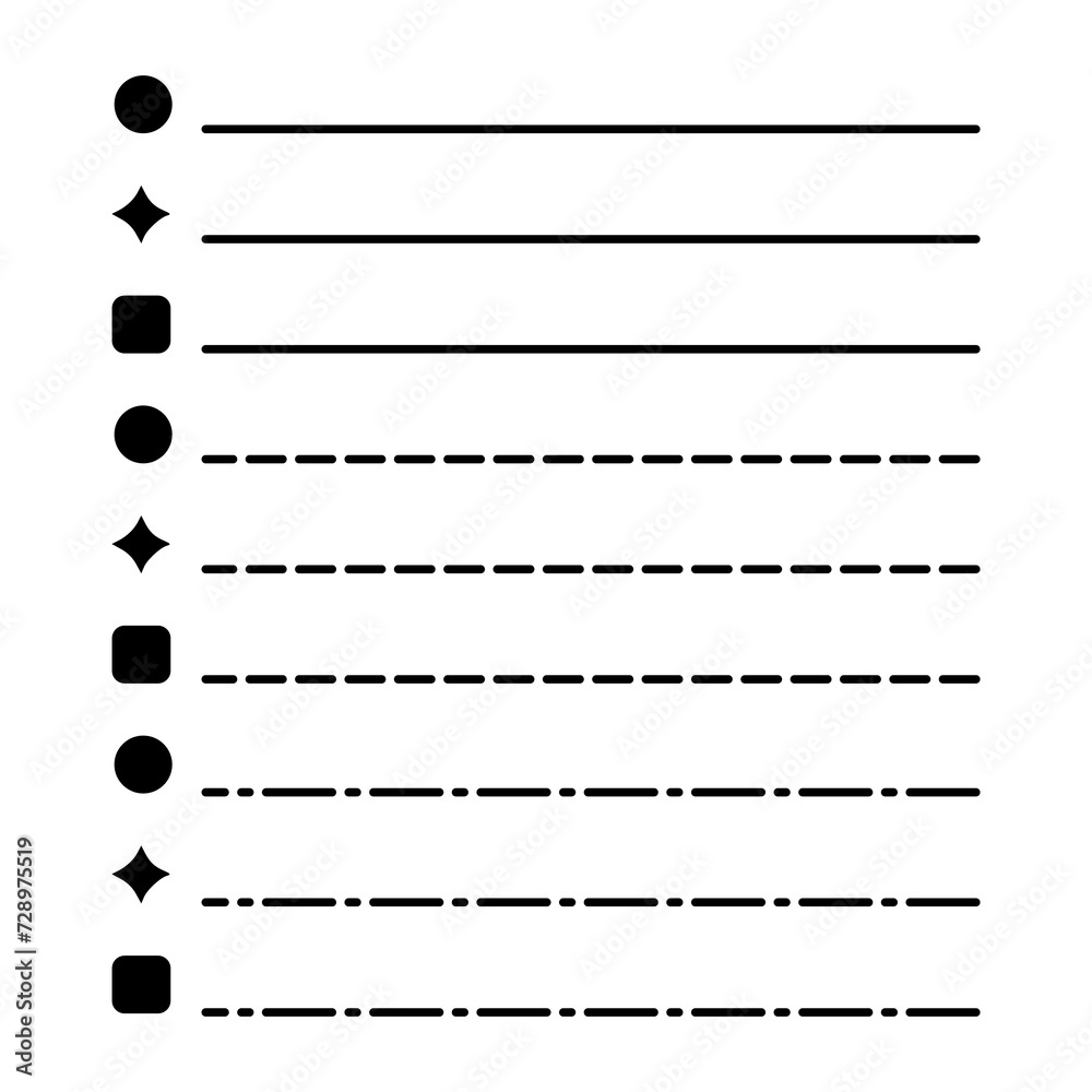 Collection of isolated vector outline to do lists. Stock Vector | Adobe Stock