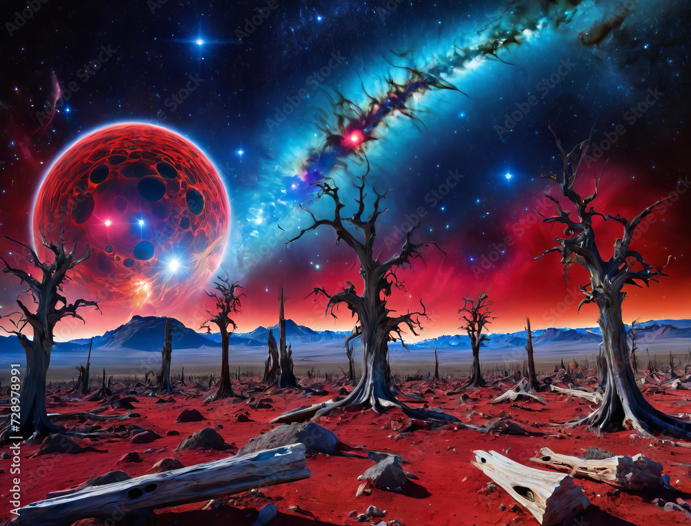 Cosmic Beauty - Surreal celestial exoplanet with haunting gamma ray ...