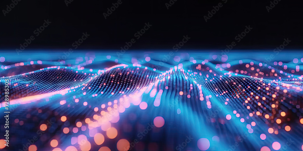 3d abstract dots representing digital binary data. Concept for big data, deep machine learning ...