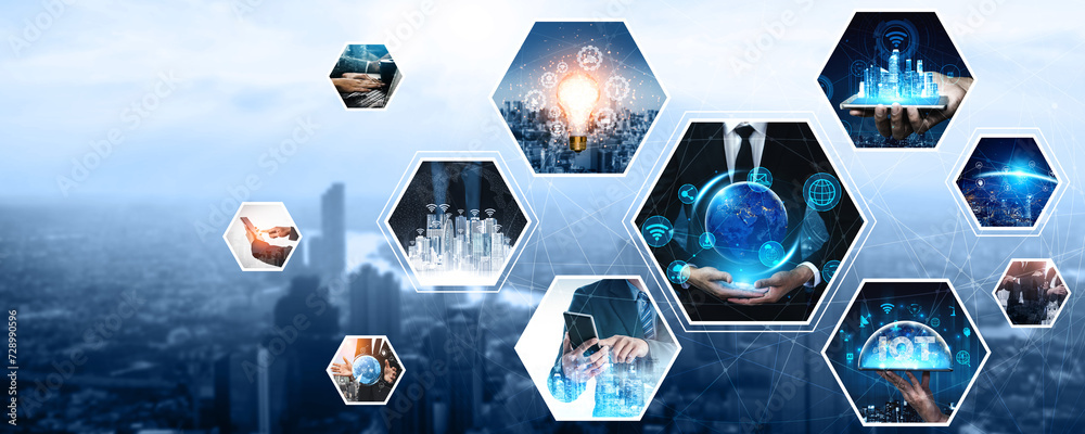 Communication technology , smart connection IOT and people network ...