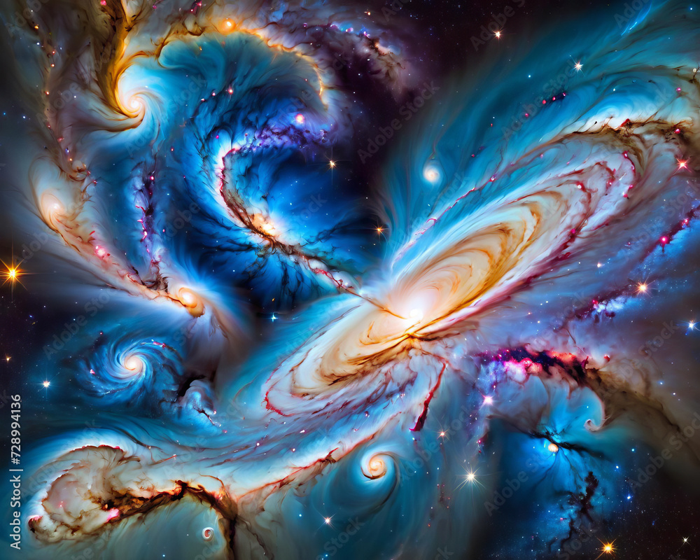 Celestial Symphony - Unreal cosmic scenery with celestial bodies, Milky ...