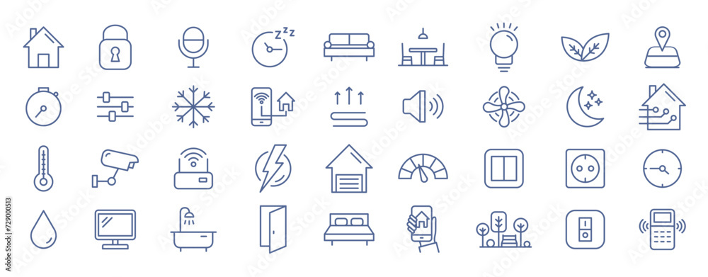 Vektorová grafika „Collection of smart house linear icons. control of ...
