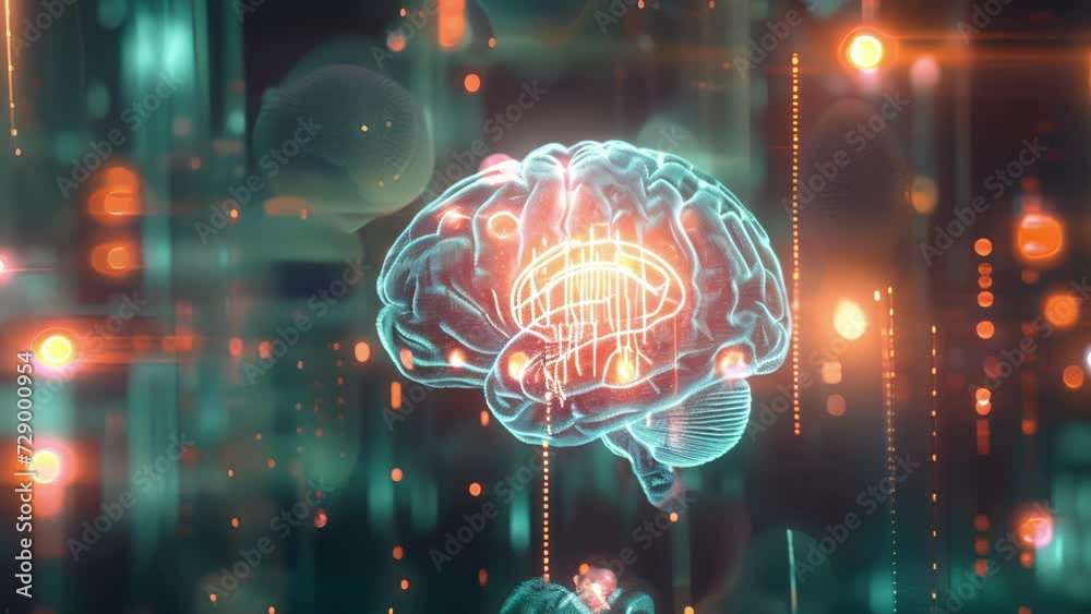 A holographic chart comparing normal brain activity to that of someone ...