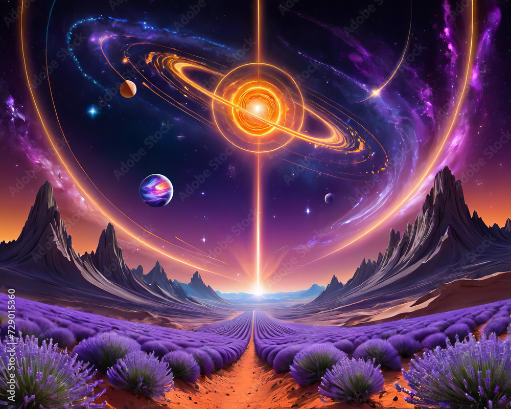 Otherworldly Cosmic View - Minimalist line art with celestial symbolism ...