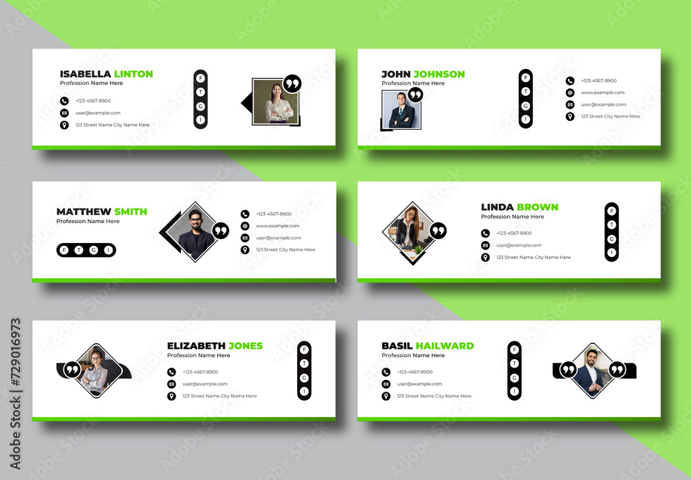 Creative Email Signature Layout Stock Template | Adobe Stock