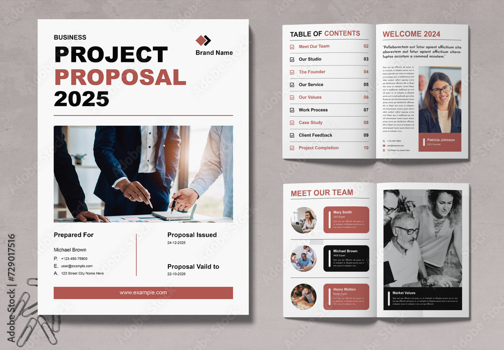 Project Proposal Business Brochure Layout Stock Template | Adobe Stock