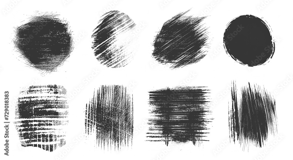 Chalk Texture Stain Set: Hand-Drawn Doodle Effect for Crayon Brush ...