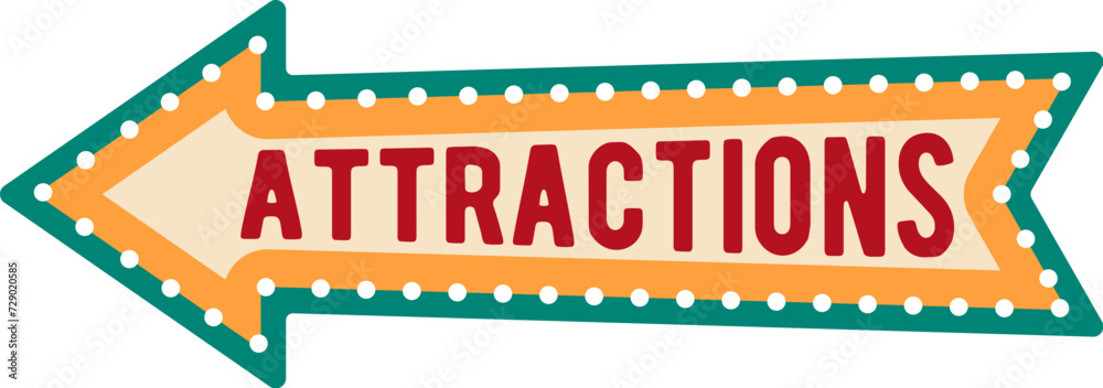 Retro tent circus sign and vintage carnival signboard arrow pointing to ...