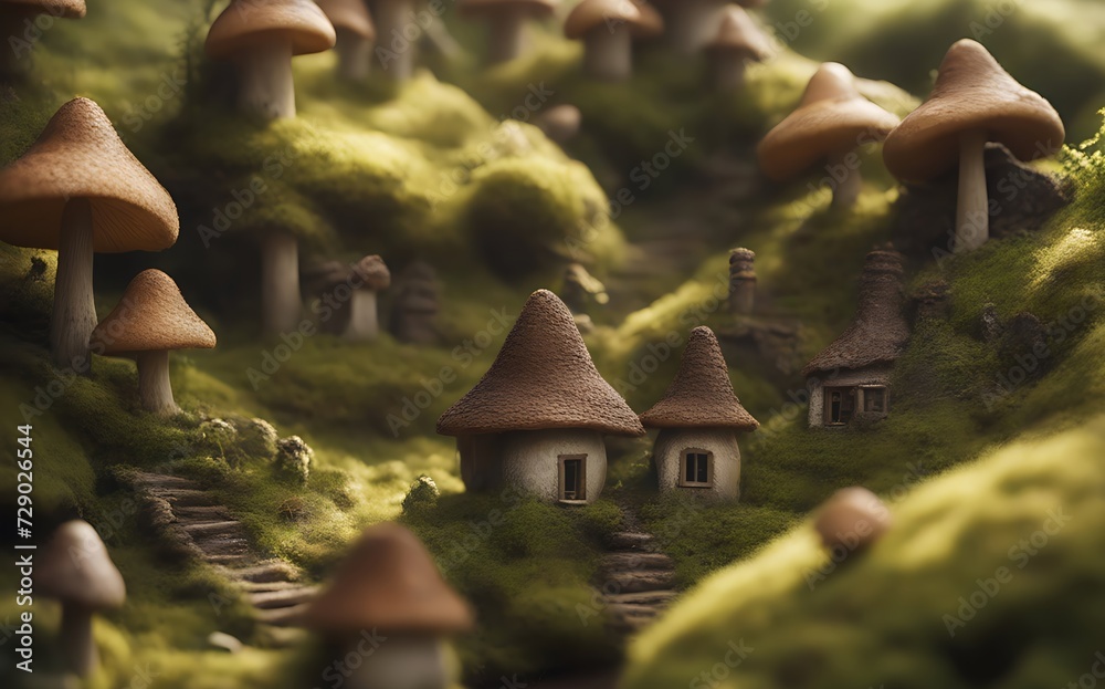 Tiny magical house from fairy tale for dwarfs, gnomes and imps. Magical ...