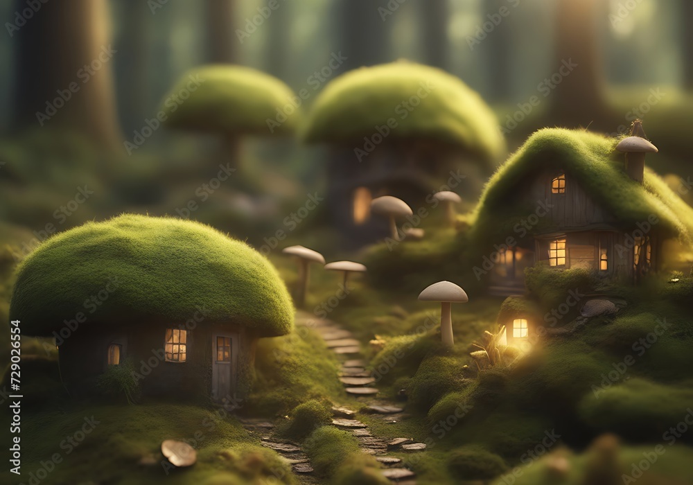 Tiny magical house from fairy tale for dwarfs, gnomes and imps. Magical ...