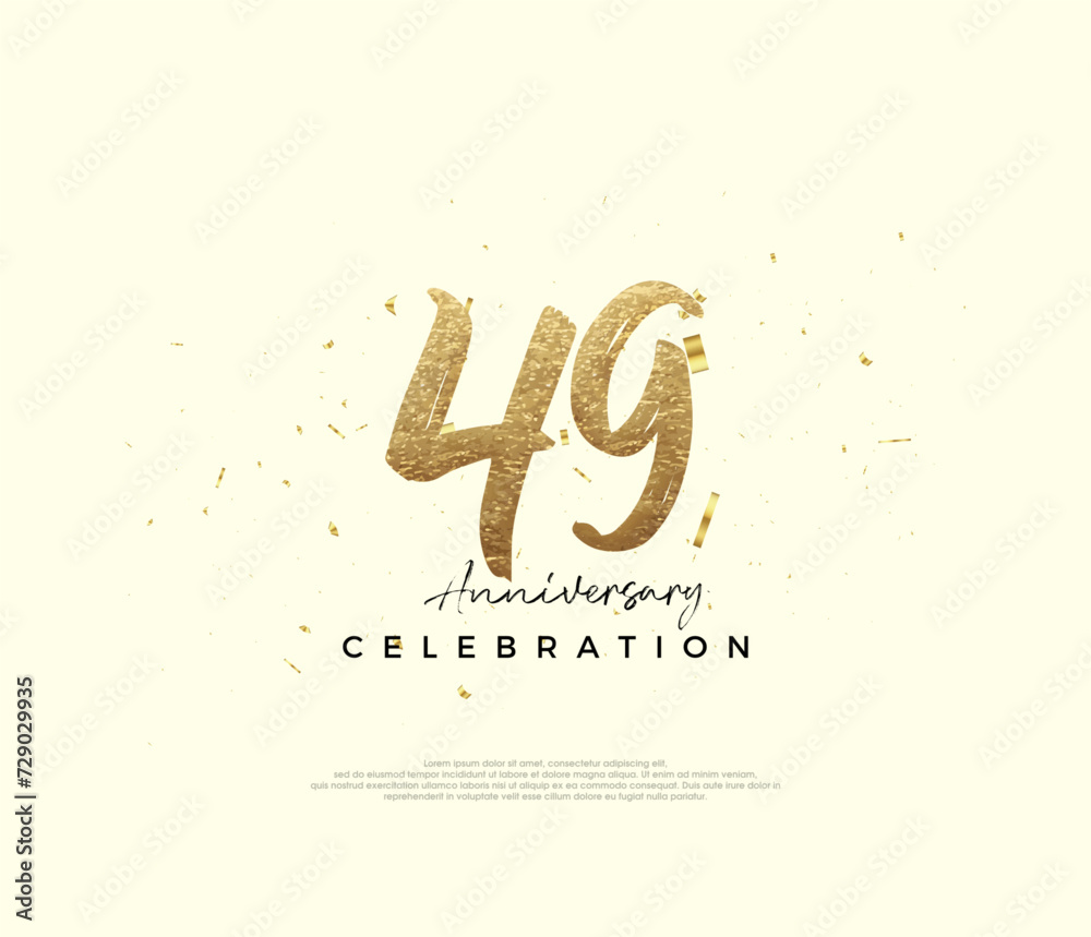 49th anniversary celebration, with gold glitter numbers. Premium vector ...