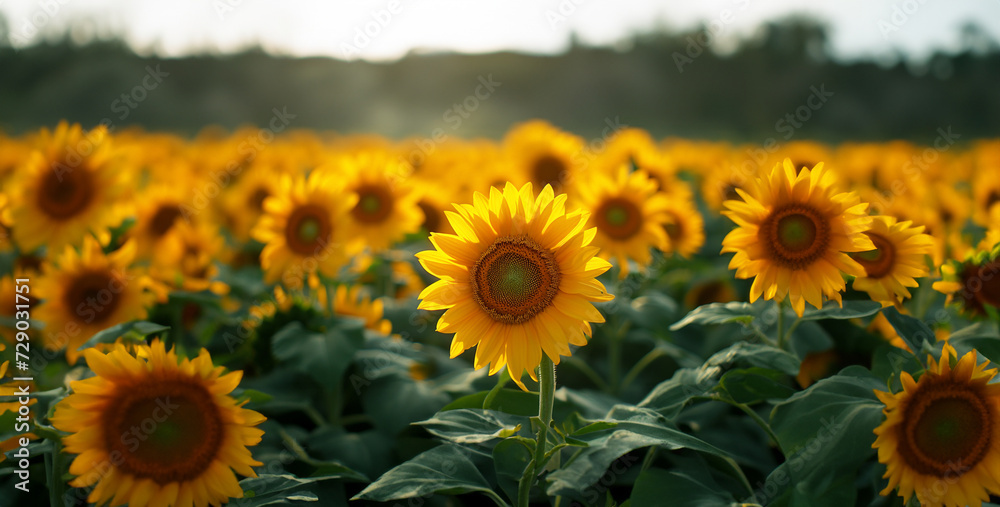 sunflower field with sky and clouds, sunflower field with sky, field of ...