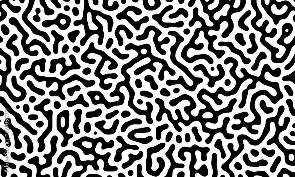 Abstract Reaction Diffusion Or Turing Pattern Natural Texture Black