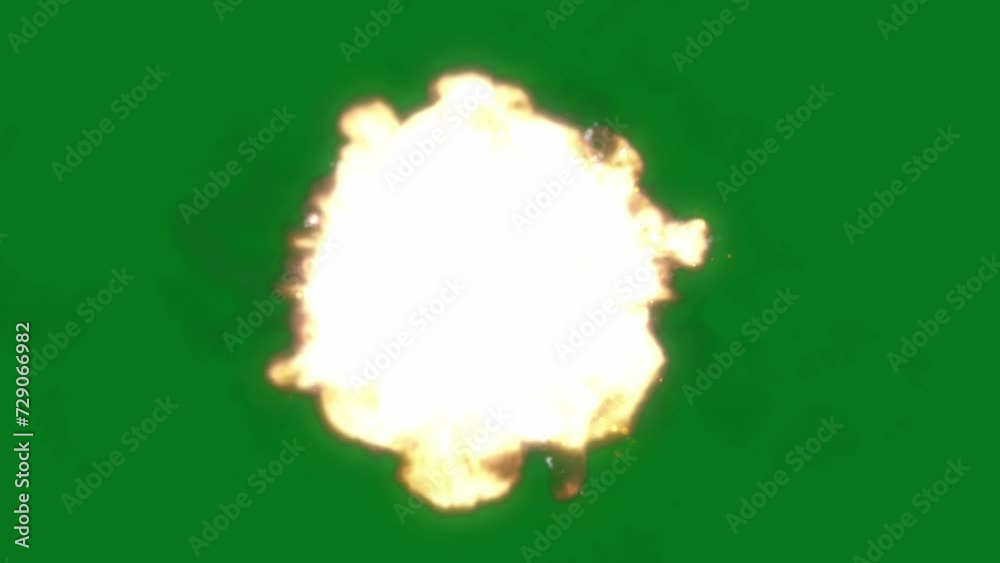 4k. Fire explosion explosion fire bomb smoke explosion animation on ...