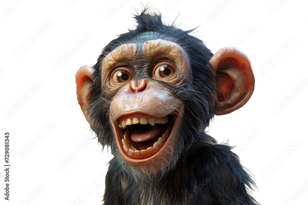 Laughing cartoon monkey with a big grin Stock Illustration | Adobe Stock