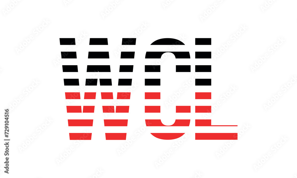 WCL three initial letter iconic line negative space minimal logo design ...