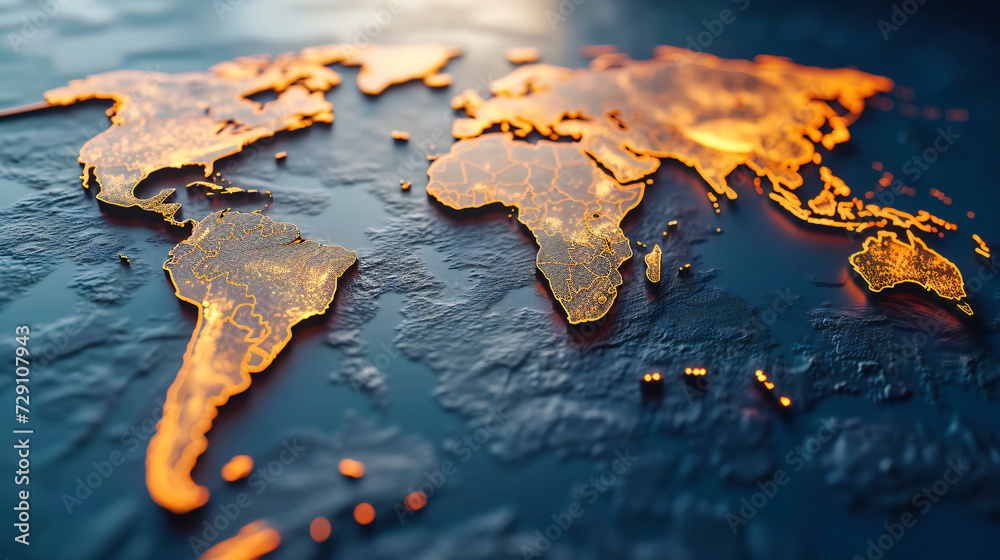 Detailed global map on a spherical globe, showcasing the geography of ...