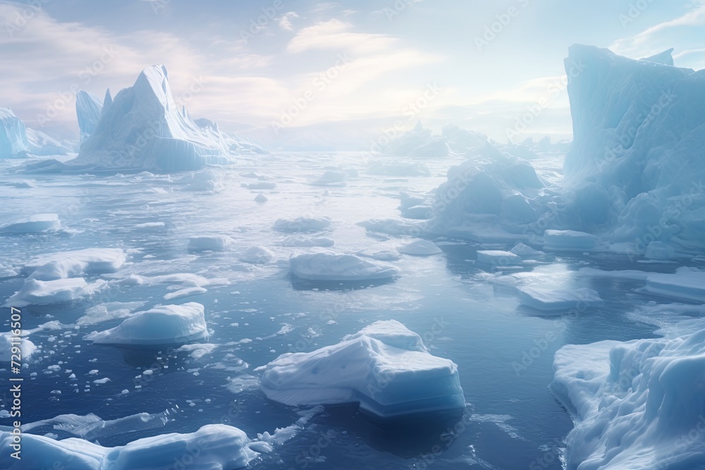 global warming and melting of glaciers in the world's oceans. Rising ...