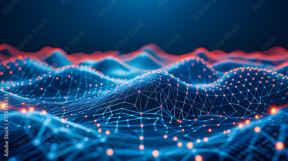 Digital network mesh in a futuristic science concept, showcasing ...