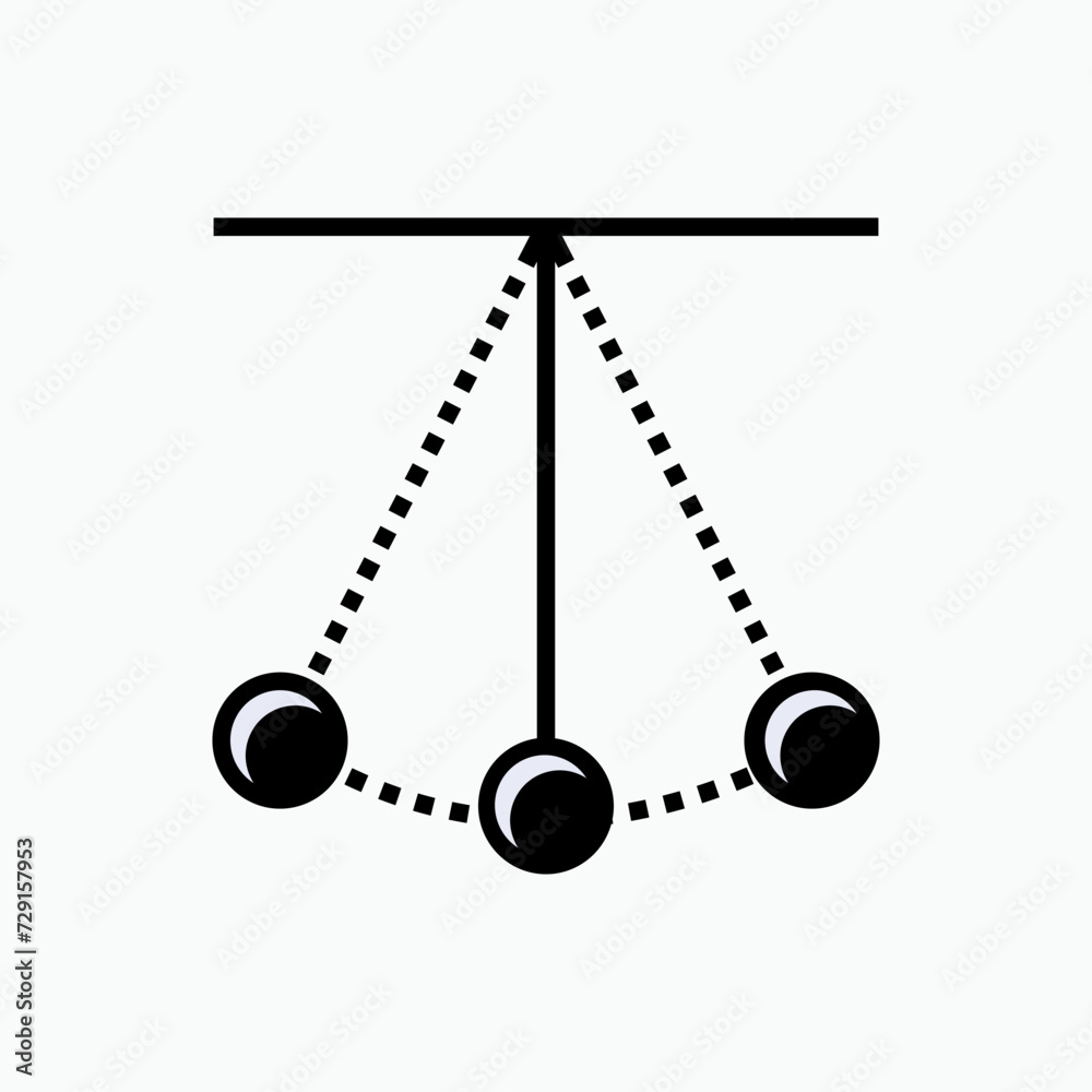 Pendulum Icon. Symbol of Weight Hung from a Fixed Point so that It can ...