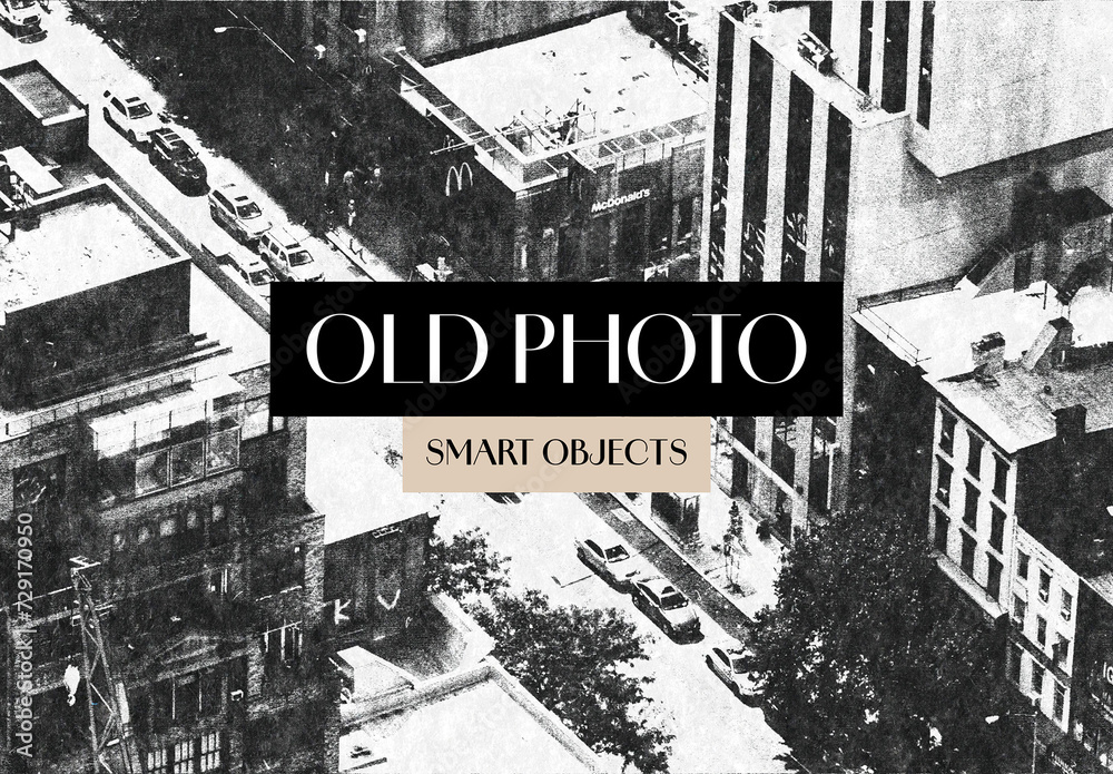 Old Photo Vintage Textures Photo Effect Mockup Stock Template | Adobe Stock