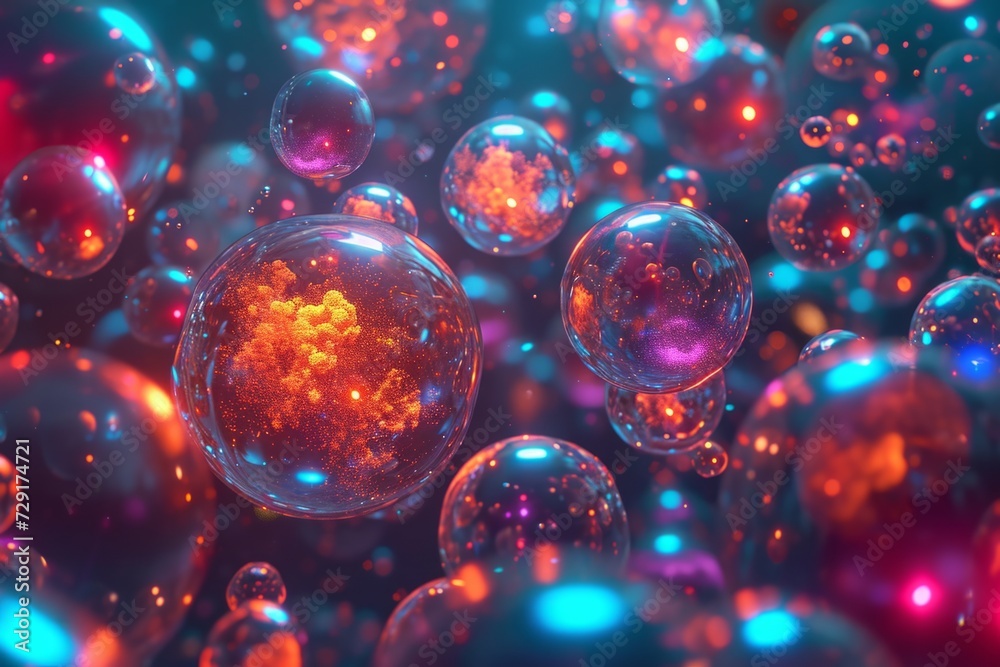 Water molecule hydrogen oxygen atoms molecules magnification microscope ...