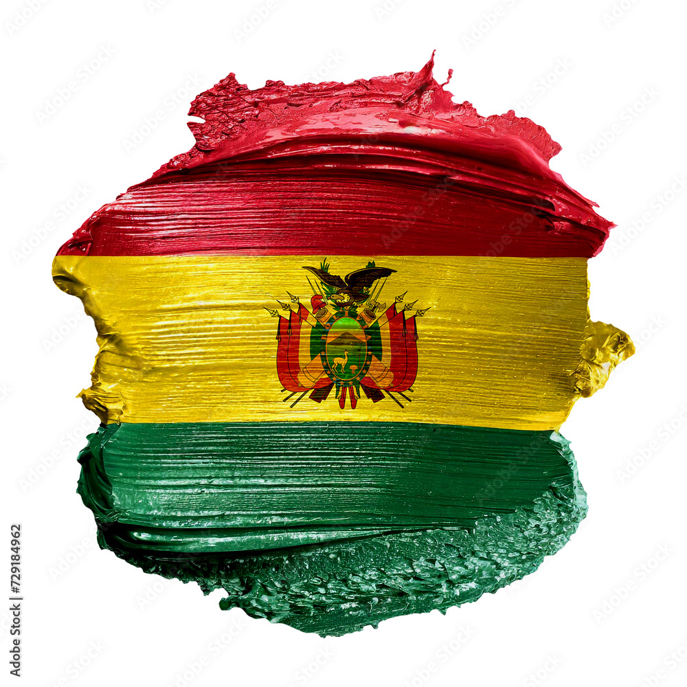 Representación de la bandera de Bolivia, realizada con pinceldas en ...