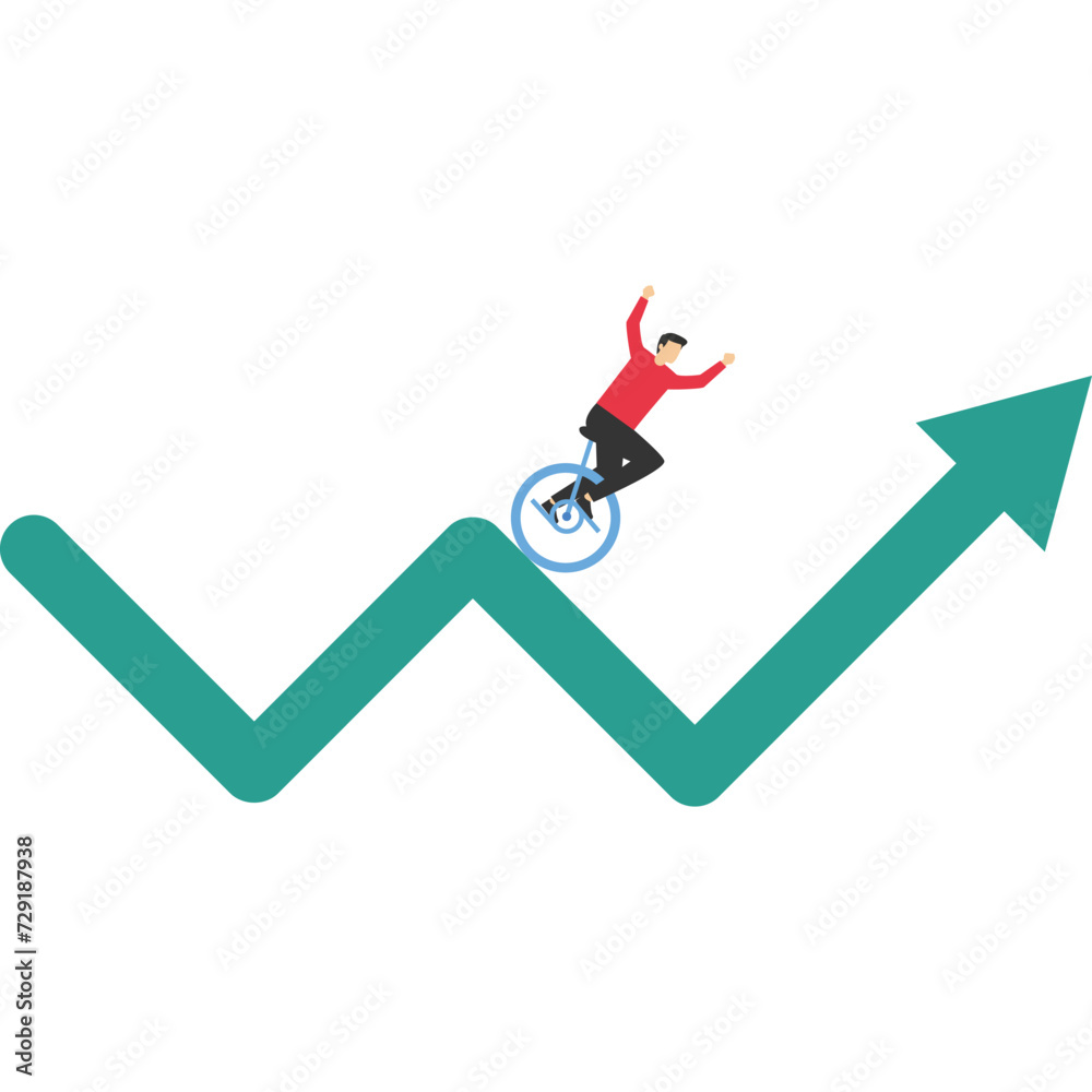 financial stock market fluctuations up and down concept, Metaphor of ...