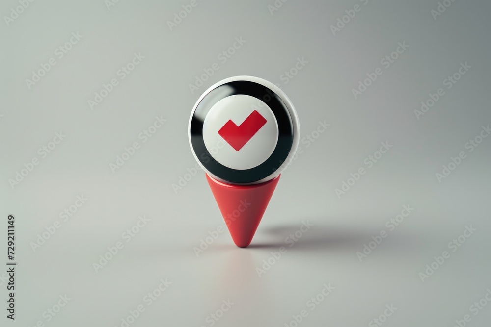 A pin with a red arrow pointing in a specific direction. Suitable for ...