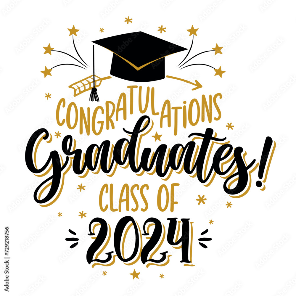 Congratulations Graduates Class of 2024 - badge design template in ...