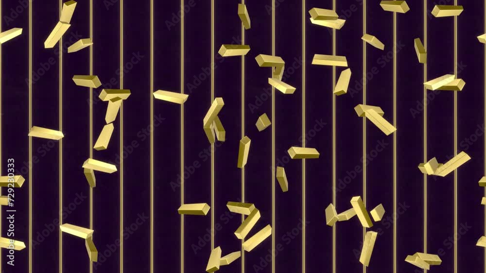Gold bar ingot background loop tile swirling. This 3d animation is ...