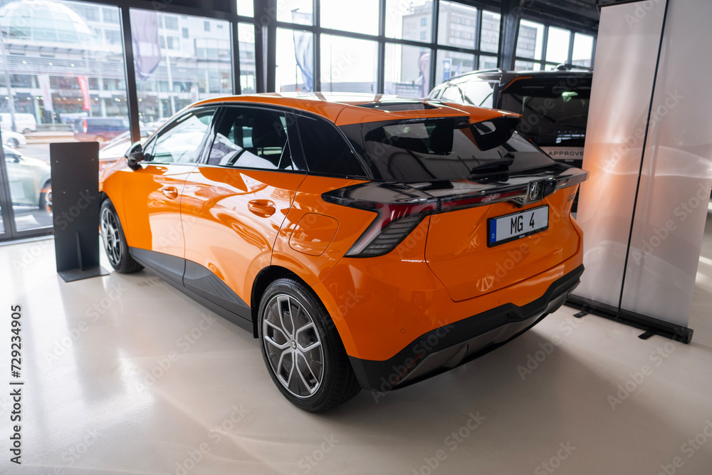 new orange Car MG4 Electric, Motor UK Limited Nanjing, high-performance ...