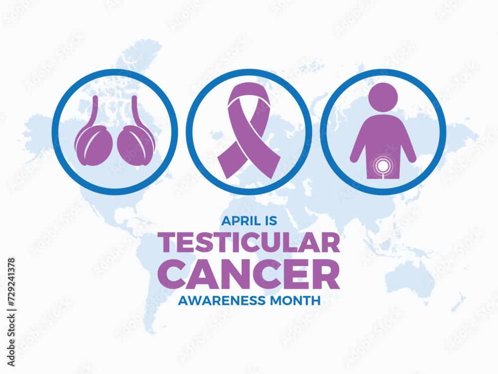 April Is Testicular Cancer Awareness Month Poster Vector Illustration